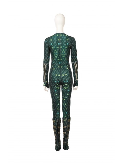 Aquaman Mera Green Scale Print Battle Costume Full Set Anime Aquaman